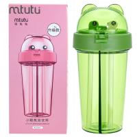 China OEM Stylish Plastic Bottles , 420ml Straw Type Water Bottle for sale