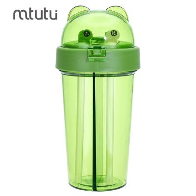 China OEM Stylish Plastic Bottles , 420ml Straw Type Water Bottle for sale