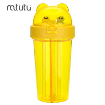 China Safe Material 0.42L PP PC Plastic Straw Water Bottle for sale
