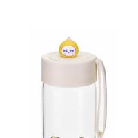 China Creative 380ml Capacity High Borosilicate Personalized Glass Water Bottle for sale