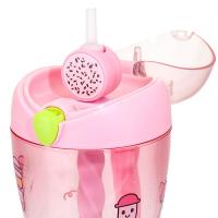 China Pink 460ml Plastic Stirring Water Bottle With Soft Silica Gel Handle for sale