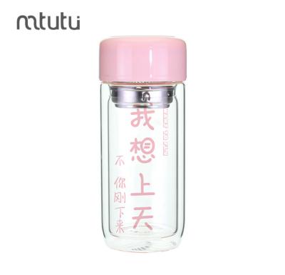 China Personalized High Borosilicate Glass Water Bottle Custom Logo for sale