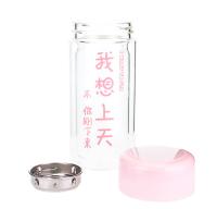 China Personalized High Borosilicate Glass Water Bottle Custom Logo for sale