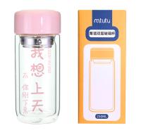 China Personalized High Borosilicate Glass Water Bottle Custom Logo for sale