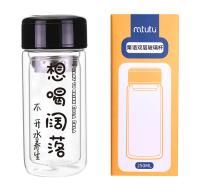 China Silica Gel Personalized Glass Water Bottle For Boys Girls for sale