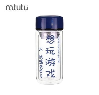 China ABS 250ml Personalised Glass Drink Bottles Round Bottle Mouth for sale