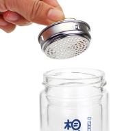 China ABS 250ml Personalised Glass Drink Bottles Round Bottle Mouth for sale