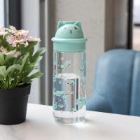 China Soft Silicone Handle Cartoon Reusable Plastic Water Bottles for sale