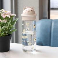 China Soft Silicone Handle Cartoon Reusable Plastic Water Bottles for sale