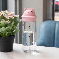 China Soft Silicone Handle Cartoon Reusable Plastic Water Bottles for sale