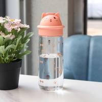China Soft Silicone Handle Cartoon Reusable Plastic Water Bottles for sale