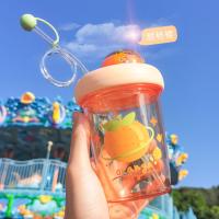 China Healthy Kids 0.39L Plastic Water Bottle With Straw for sale