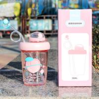China Healthy Kids 0.39L Plastic Water Bottle With Straw for sale