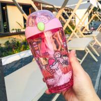 China 15.5oz 460ml Plastic Stirring Water Bottle With DIY Sticker for sale