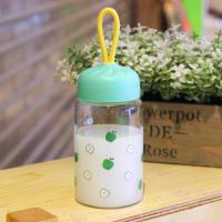 China Eco Friendly High Borosilicate Personalized Glass Water Bottle With Printing Flower for sale
