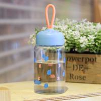 China Eco Friendly High Borosilicate Personalized Glass Water Bottle With Printing Flower for sale