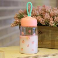 China Eco Friendly High Borosilicate Personalized Glass Water Bottle With Printing Flower for sale