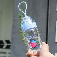 China Blue Cat  0.25L 180g Personalized Glass Water Bottle for sale
