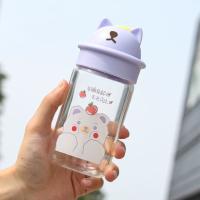 China Cute 280ml High Borosilicate Personalized Glass Water Bottle for sale