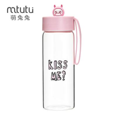 China OEM Transparent 380ml Personalized Glass Water Bottle for sale