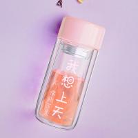China Personalized 250ml High Borosilicate Glass Water Bottle With Tea Filter for sale