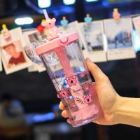 China 500ml Capacity 220g Plastic Straw Water Bottle With Stirring Function for sale