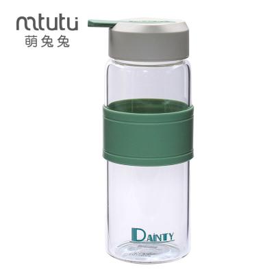 China Eco Friendly Personalized Glass Water Bottle With Silica Gel Sleeve for sale