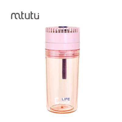 China Plastic Portable Water Bottles With Fan 400ml 14oz USB Rechargeable for sale
