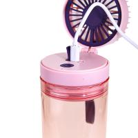 China Plastic Portable Water Bottles With Fan 400ml 14oz USB Rechargeable for sale
