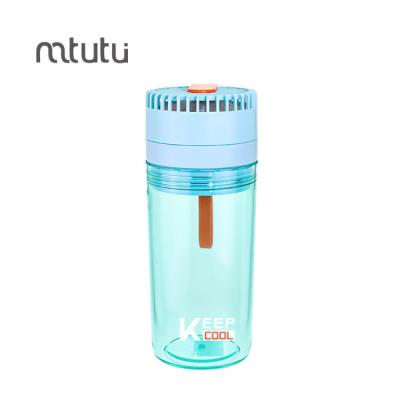 China Plastic Portable Water Bottles With A Small Fan For Home Office Outdoor for sale