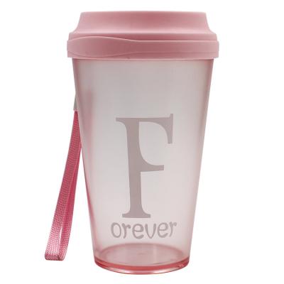 China Plastic Portable Water Bottles 450ml 15OZ Capacity Food Grade AS Material for sale