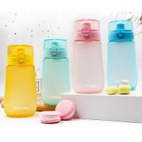 China Matte Texture Plastic Portable Water Bottles With One Key Lock for sale