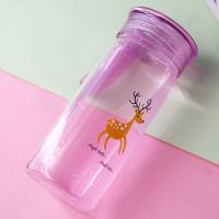 China Fashionable Cup Lid Personalized Glass Water Bottle 350ml Capacity for sale