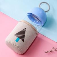 China Personalized Glass Water Bottle 350ml 12OZ Capacity With Fabric Sleeve for sale