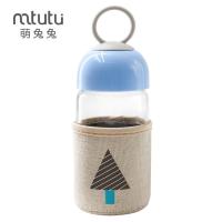 China Personalized Glass Water Bottle 350ml 12OZ Capacity With Fabric Sleeve for sale