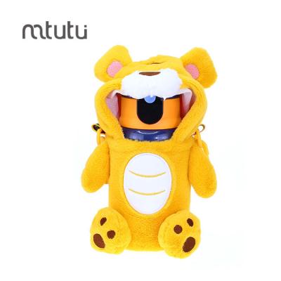 China 400ml Touch Screen Temperature Display Smart Thermos Cup With Fabric Doll Sleeve for sale