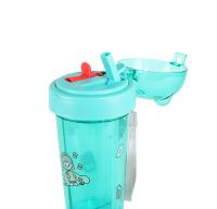 China Fashionable 420ml 15OZ Capacity Plastic Water Bottle With Two Straw for sale