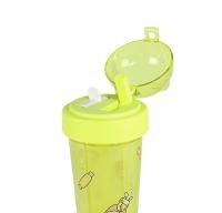 China 420ml 15OZ Capacity Plastic Water Bottle With Two Straw Kid'S Favorite for sale