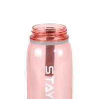 China 430ml 15OZ Capacity Plastic Straw Water Bottle With Flip Cover for sale