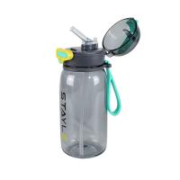 China Portable 430ml 15OZ Capacity Plastic Straw Water Bottle With Round Mouth for sale