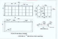 China 400mmW X1200mmL Tray Galvanized Metal Grating 2 Pannel With 50x50x5 Angle Frame for sale