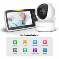 China 5 Inch White Baby Monitor Camera with Remote Pan Tilt Zoom Night Vision 2 Way Audio for sale