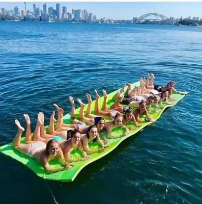 China 13x5 Feet XPE Foam Water Floating Mat Easy Roll Swimming Pad for 4-6 People for sale