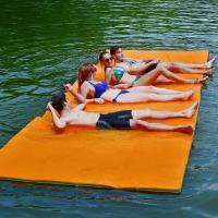 China Custom Logo XPE Foam Swim Mat Closed Cell Floating Oasis Lake Pad 260x180cm for sale