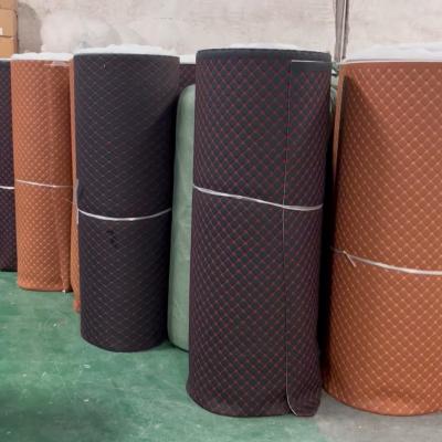China Custom Pattern Embroidery PVC Leather Car Floor Mat Roll For Car Mat for sale