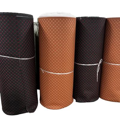 China Quilted Embroidery PVC Leather 5-15mm Thickness for Car Seat Cover and Furniture Upholstery for sale
