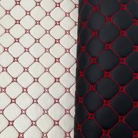 China Quilted Embroidery PVC Leather 5-15mm Thickness for Car Seat Cover and Furniture Upholstery for sale