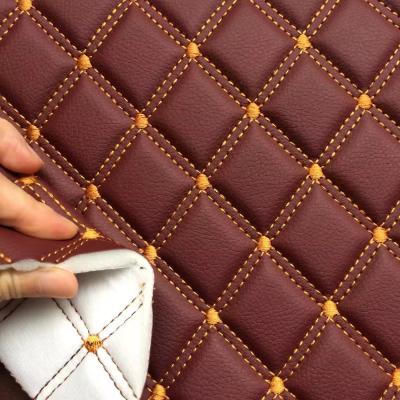 China Custom Thickness 5-15mm Embroidery PVC Foam Leather for Car Seat Covers for sale