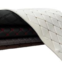 China Non Slip Embroidery PVC Leather Quilted Material 5mm Foam for Sofa Car Seat Covering for sale