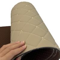 China Quilted Embossed PVC Faux Leather Fabric 5mm-15mm Thickness for Furniture Upholstery for sale